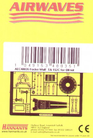 Airwaves C48035 Focke-Wulf Ta-152 C (designed to be used with Dragon, Italeri and Trimaster kits)