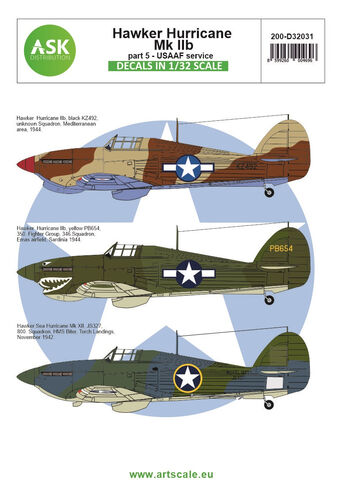 Art Scale Kit D32031 Hawker Hurricane Mk.IIB Part 5 - USAAF Service