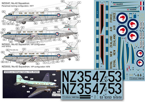 Ventura 48110 RNZAF Douglas C-47 / DC-3 Dakotas (3 schemes)