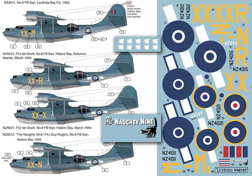 Ventura 48107 Consolidated PBY-5 Catalinas in RNZAF No.6 Sqaudron Service - Pacific Theatre 1943-1945 (4 schemes)