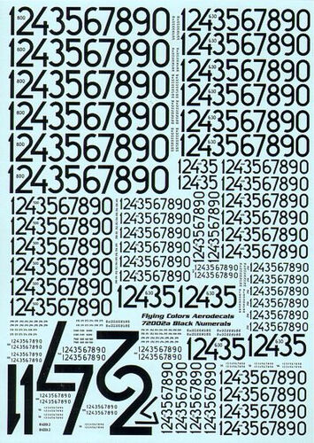 Flying Colors 72002A Modern black numerals as used by the Swedish Air Force since 1963