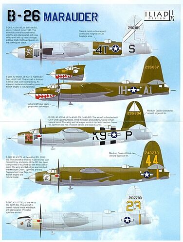 Iliad Design 72005 Martin B-26 B Marauder (5 schemes)