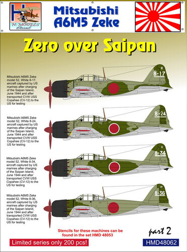 H-Model Decals D48062 Mitsubishi A6M5 Zeke - Over Saipan (Part 2)