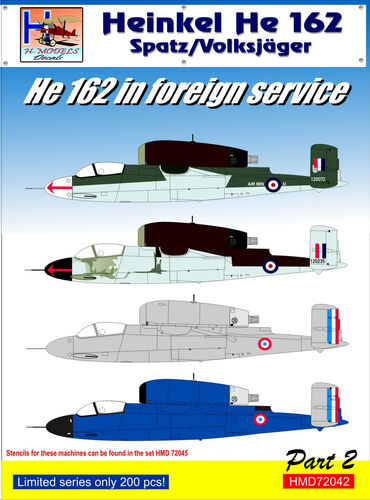 H-Model Decals D72042 Heinkel He-162 A-2 in Foreign Service (Part 2)