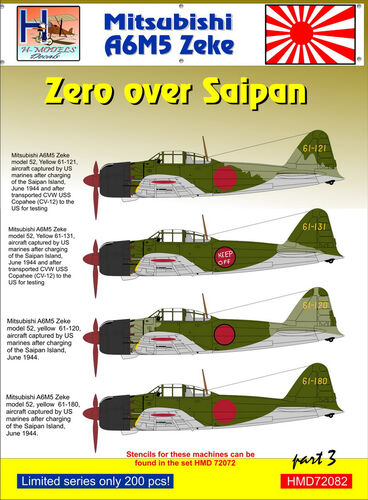 H-Model Decals D72082 Mitsubishi A6M5 Zeke - Over Saipan (Part 3)