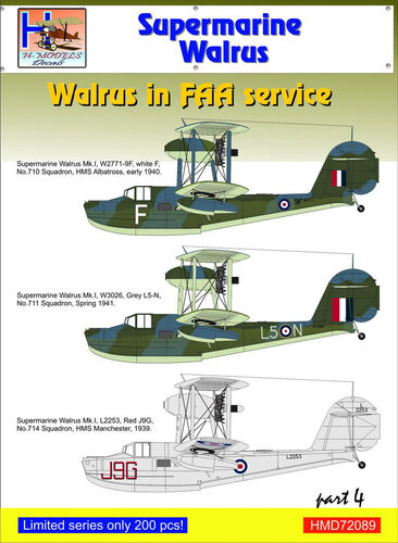 H-Model Decals D72089 Supermarine Walrus Mk.I in FAA Service (Part 4)