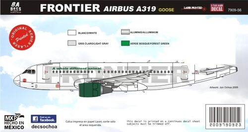 8aDecs 7909-56-144-N931FR Frontier Airbus A319 (Jo-Jo The Bear)