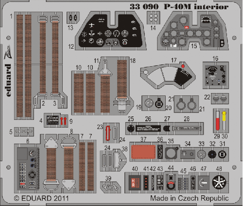 Eduard 33090 P-40 M interior S.A. 1/32 HASEGAWA