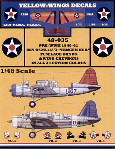 Yellow Wings 48035 Vought OS2U-1/2/3 Kingfishers Decals