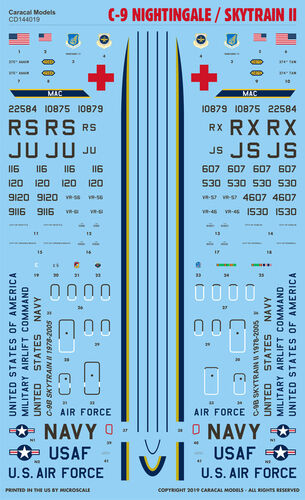 Caracal Models 144019 Douglas C-9 Nightingale / Skytrain II Decals