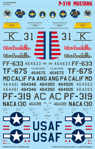 Caracal Models 48167 North American F-51 H Mustang Decals