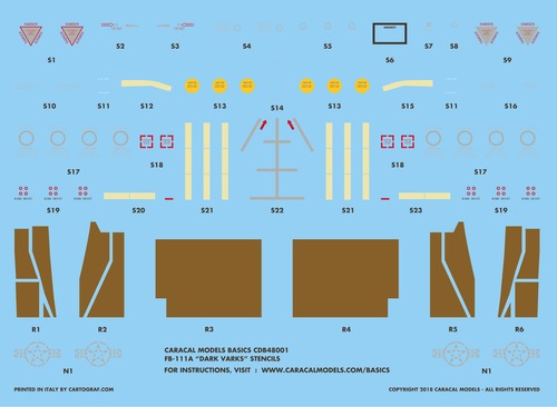 Caracal Models B48001 General-Dynamics FB-111 A 'Dark Varks' Stencils