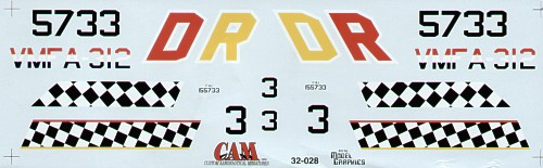 CAM 32028 McDonnell F-4 J Phantom - 155733 DR/3 VMFA-312 Checkerboards