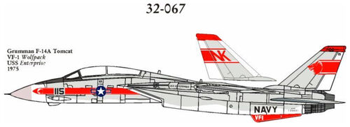CAM 32067 Grumman F-14 A Tomcat - 159461 VF-1 Wolfpack NK/115 USS Enterprise