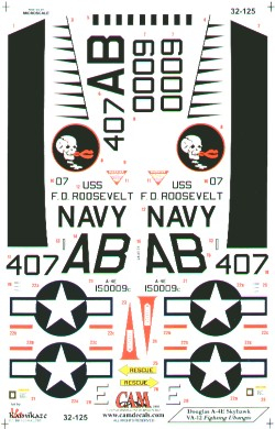 CAM 32125 Douglas A-4 E Skyhawk - 150009 AB/407 VA-12 USS Franklin D Roosevelt 1966