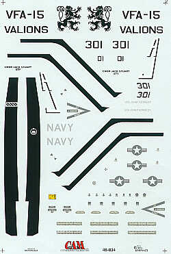 CAM 48034 McDonnell-Douglas F/A-18C Hornet - AJ/301 VFA-15 Valions USS JFK 1996