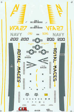 CAM 48039 McDonnell-Douglas F/A-18 Hornet - CAG A/C, 164006 VFA-27 Royal Maces, CVW 5 USS Independance