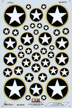 CAM 48A18 US National Insignia Part 2. White star on blue disc with yellow surround (1942-1943)