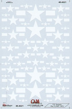 CAM 48A21 US National Insignia Part 5. White star and bar used on sea blue aircraft (1943-47)