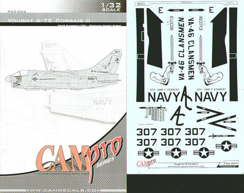 CAM P3204 Vought A-7 E Corsair - 160713 VA-46 Clansmen USS JFK Desert Storm 1991