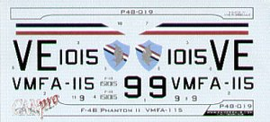 CAM P4819 McDonnell F-4 B Phantom - 151015 VE/9 VMFA-115 Silver Eagles