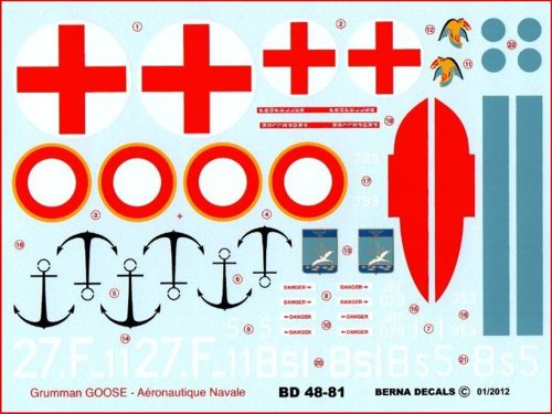 Berna Decals 48081 Grumman JRF-5 Goose (3 schemes)