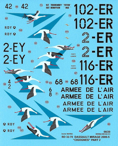 Berna Decals 32070 Dassault Mirage 2000-5F 'Cigognes' (storks) Part 2
