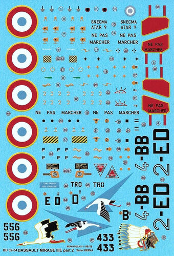Berna Decals 32054 Dassault Mirage III E Armee de l'Air Part 2