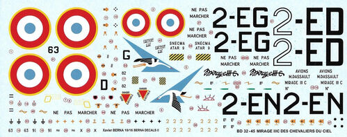 Berna Decals 32045 Dassault Mirage III C Knights of the Sky Decals