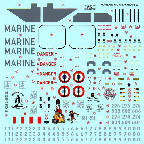 Berna Decals 32033 Westland WG-13 Lynx Mk 4 in French Navy Service