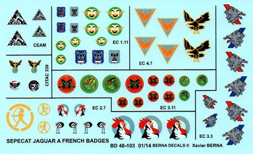 Berna Decals 48103 Badges for French Sepecat Jaguar A / E Part 1