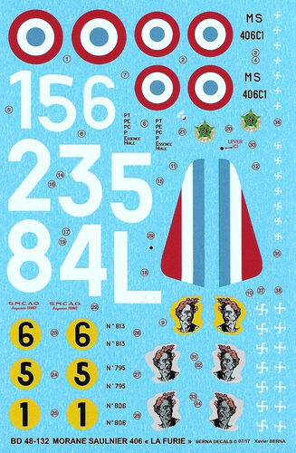 Berna Decals 48132 Morane-Saulnier MS.406C1 GC III/7 'La Furie' Decals