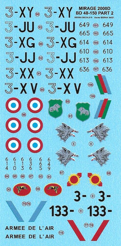 Berna Decals 48150 Dassault Mirage 2000 D (6 schemes)