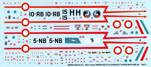 Berna Decals 72052 Dassault Super Mystere B.2 Part 1