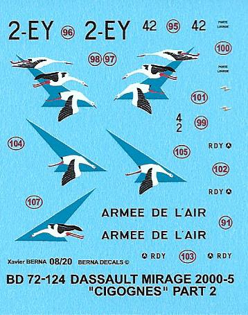 Berna Decals 72124 Dassault Mirage 2000-5F 'Cigognes' Part 2