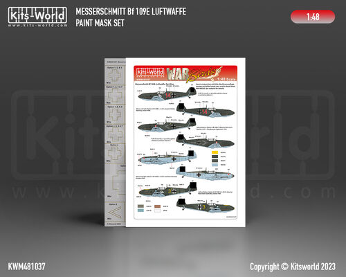 Kits World M481037 Messerschmitt Bf-109 E-1/3/4/7 Paint Mask (Part 1)