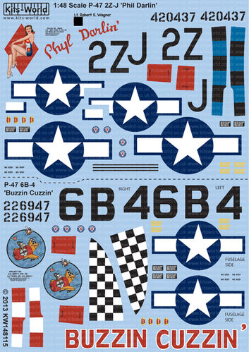 Kits World 148115 Republic P-47 D Thunderbolt (Phil Darlin' and 'Buzzin Cuzzin')