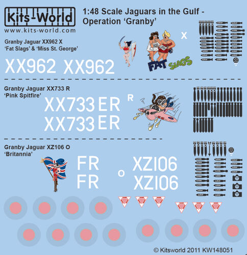 Kits World 148051 Sepecat Jaguar GR.1A Desert Storm Nose Art - Operation Granby 1991 (Kit II)