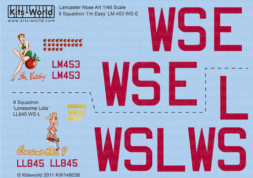Kits World 148038 Avro Lancaster B.I/III Decal Sheet (Kit I)