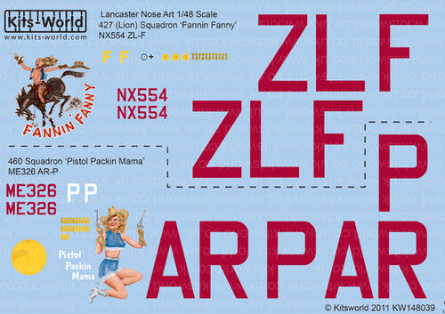 Kits World 148039 Avro Lancaster B.I Decal Sheet (Kit II)