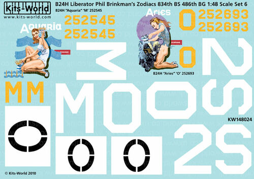 Kits World 148024 Consolidated B-24 H Liberator 834th BS, 486th BG (Kit VI)
