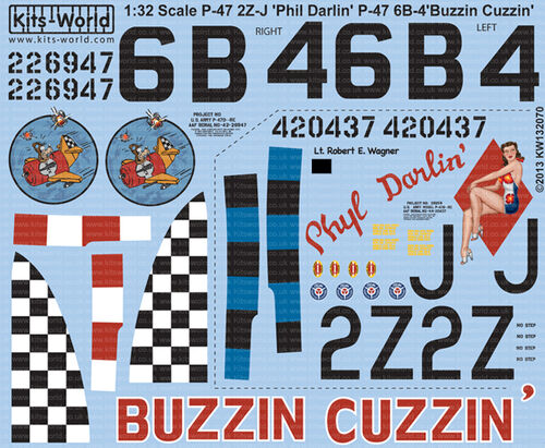 Kits World 132070 Republic P-47D Thunderbolt ('Phil Darlin' / 'Buzzin Cuzzin')