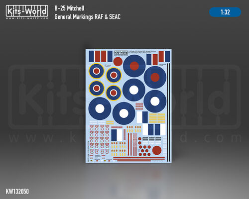 Kits World 132050 North-American B-25J Mitchell General Markings RAF & SEAC