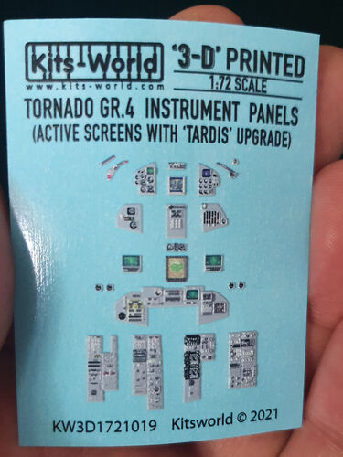 Kits World 3D1721019 Panavia Tornado GR.4 (screens on with TARDIS upgrade) 3D Full colour Instrument Panels (for Italeri and Monogram kits)