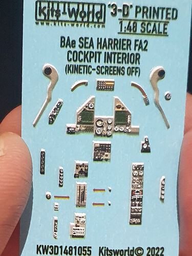 Kits World 3D1481055 BAe Sea Harrier FA.2 (screens off) 3D Full colour Instrument Panels (for Kinetic kits)