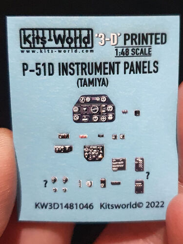 Kits World 3D1481046 North American P-51 D Mustang 3D Full colour Instrument Panels (for Tamiya kits)
