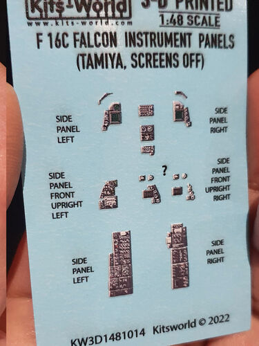 Kits World 3D1481014 Lockheed-Martin F-16CJ Fighting Falcon (screens off) 3D Full colour Instrument Panel (for Tamiya kits)
