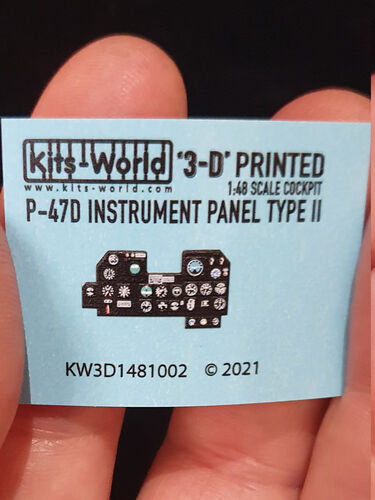 Kits World 3D1481002 Republic P-47D Thunderbolt Cockpit 3D Full colour Instrument Panel (for Tamiya kits)