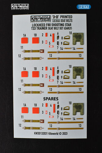 Kits World 3D132031 Lockheed F80 Shooting Star and T33 Trainer (Early) (for Special Hobby kits)