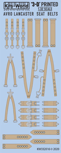 Kits World 3D132016 Avro Lancaster B Mk. I/III Seat Belts (for Border and Hong Kong Models kits)